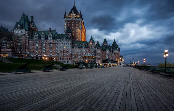 Wallpaper lights, the evening, Canada, Quebec, QC for mobile and ...