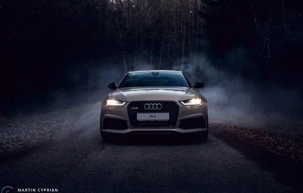 Download wallpaper audi, night, rs6, section audi in resolution 1920x1080