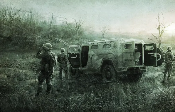 Wallpaper tiger, swamp, soldiers, stalker images for desktop, section ...