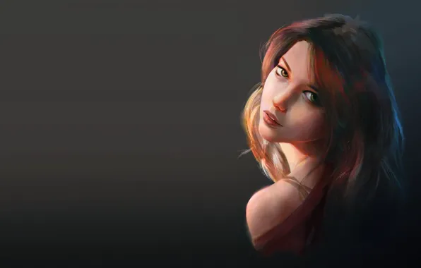 Wallpaper girl, portrait, art for mobile and desktop, section живопись ...