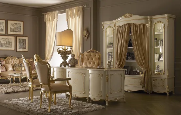 Wallpaper design, table, room, sofa, furniture, watch, lamp, chairs ...