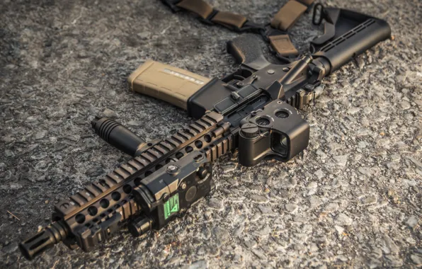 Download wallpaper gun, floor, assault rifle, quipment, section weapon ...