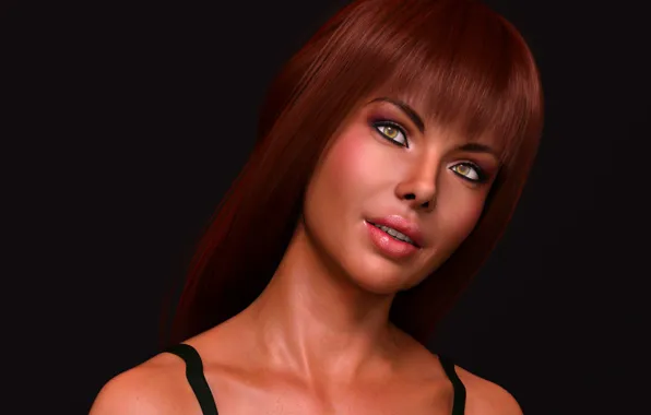 Wallpaper girl, portrait, red for mobile and desktop, section рендеринг ...