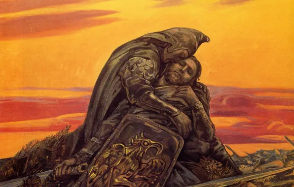 Download wallpaper sword, eagle, shield, grief, Klimenko Andrew, Blood ...