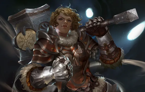 Wallpaper girl, armor, fangs for mobile and desktop, section фантастика ...