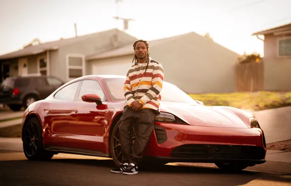Download wallpaper rapper, Porsche Taycan, D Smoke, section music in ...