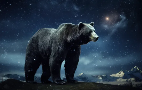 Wallpaper forest, face, bear, AI art, neural network for mobile and ...