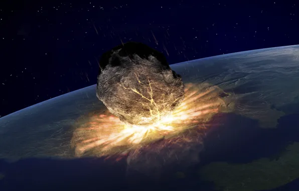 Download wallpaper planet, impact, meteor, section space in resolution ...