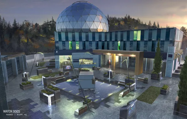 Wallpaper forest, the building, the dome, blume, Watch Dogs ...