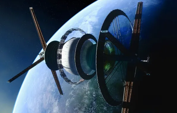 Future Space Station Wallpaper