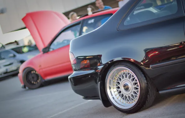 Wallpaper photo, styling, tuning, Honda, low, black, car styling, sport ...