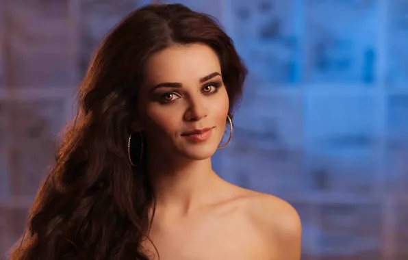 Wallpaper girl, Wallpaper, portrait, makeup, brunette, Newspapers ...