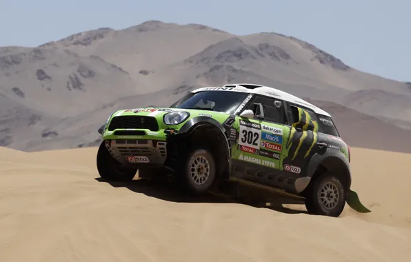 Wallpaper Sand, Green, Race, Hills, Mini Cooper, Rally, Dakar, MINI ...