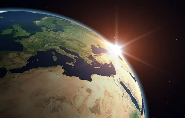 Wallpaper world, earth, space, sky, sun, map for mobile and desktop ...