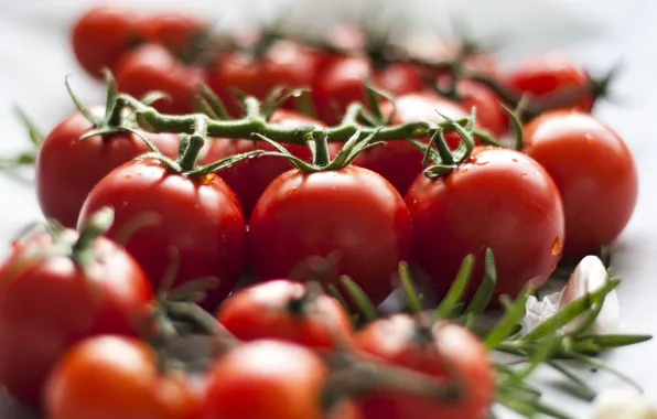 Wallpaper drops, food, blur, white background, vegetables, tomatoes, a ...
