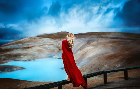 Download wallpaper the sky, girl, nature, cloak, section situations in ...