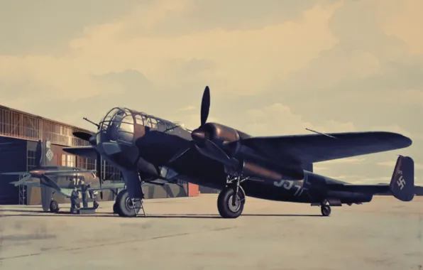 Download wallpaper art, painting, Dornier, Do 217, Do 335 arrow ...