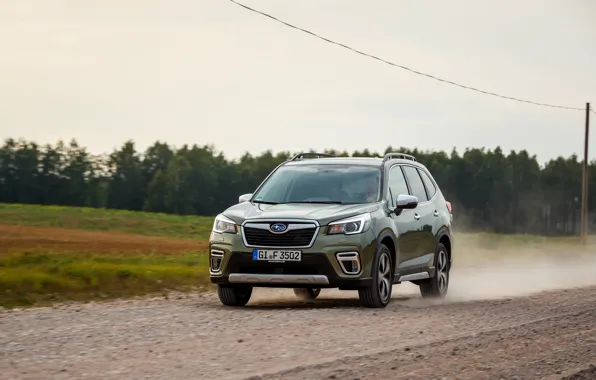 Download wallpaper road, movement, Subaru, crossover, Forester, 2019 ...