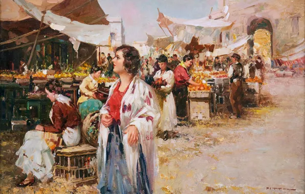 Wallpaper Girl, People, Picture, Market, Italian artist, Madrid Food ...