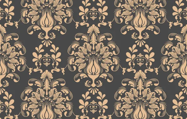Wallpaper leaves, flowers, retro, pattern, texture, vintage for mobile ...