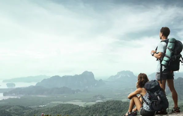 Wallpaper forest, the sky, hills, Mountains, Bay, tourism for mobile ...