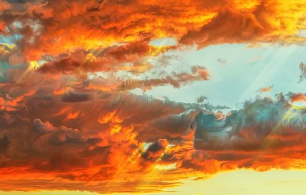 Wallpaper the sky, clouds, sunset, by exobiology for mobile and desktop ...