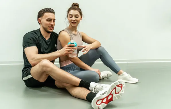 Wallpaper sport, minimalism, pair, fitness, fitness advertising, in the ...