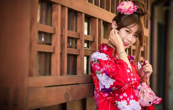 Wallpaper Girl Smile Kimono Asian Cutie For Mobile And Desktop