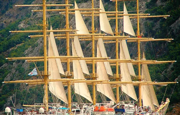 Download wallpaper shore, sailboat, RAID, Star Clippers, section other ...