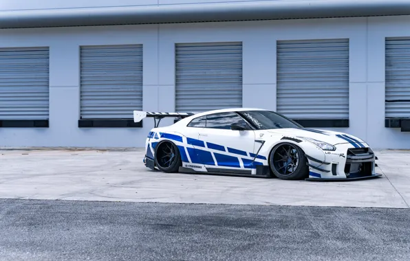 Wallpaper GT-R, Blue, White, R35 for mobile and desktop, section nissan ...