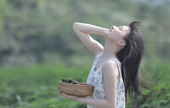 Wallpaper Beautiful, Asian, Model, Woman, Pretty, Hair, Pose, Wind for ...