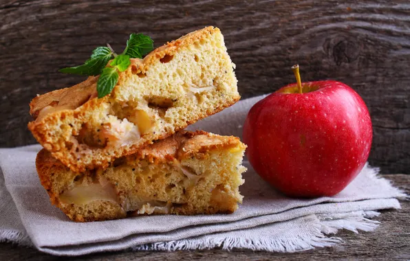 Download wallpaper Apple, pie, home, section food in resolution 1920x1080