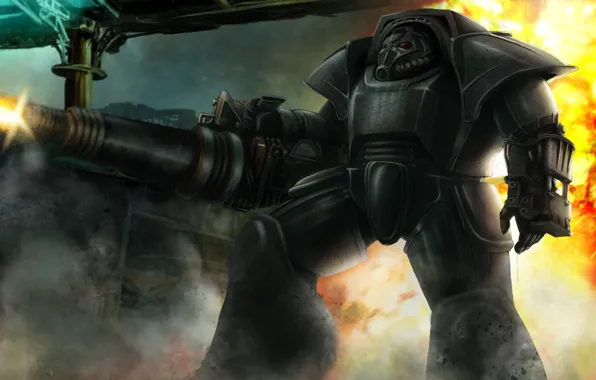 Wallpaper armor, fallout, Warhammer 40000, fan art, Warhammer 40K ...