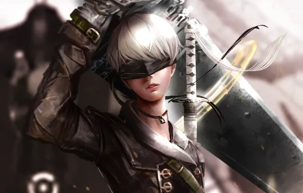 Wallpaper guy, cyborg, eye patch, Nier Automata for mobile and desktop ...