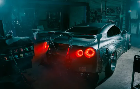 Download wallpaper Japan, Nissan, GT-R, R35, Garage, section nissan in ...