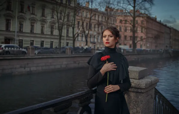 Wallpaper flower, look, girl, pose, home, channel, Anna Shuvalova ...