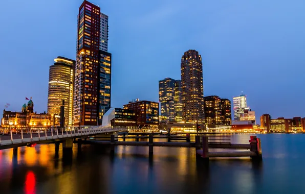 Wallpaper lights, the evening, Netherlands, Holland, Rotterdam images ...