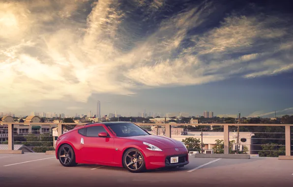 Download wallpaper red, Nissan, tuning, 370z, section nissan in ...