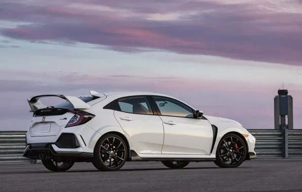 Wallpaper white, asphalt, clouds, Honda, side, hatchback, the five-door ...