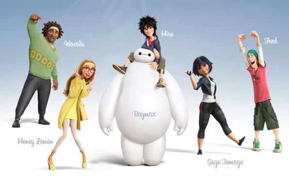 Wallpaper cartoon, characters, name, Characters, City of heroes, Big 6 ...