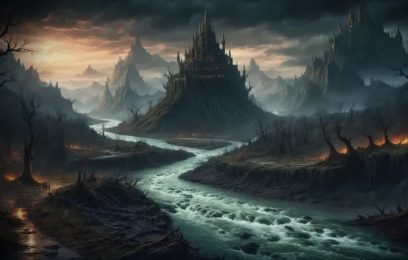 Wallpaper forest, mountains, mystic for mobile and desktop, section ии ...