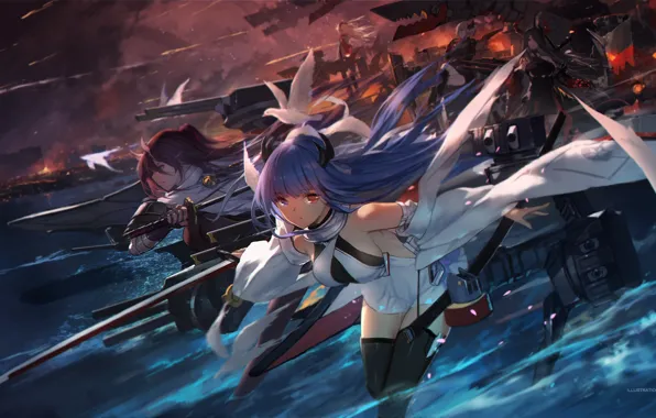 Download wallpaper Girls, Weapons, Characters, Azur Lane, section ...