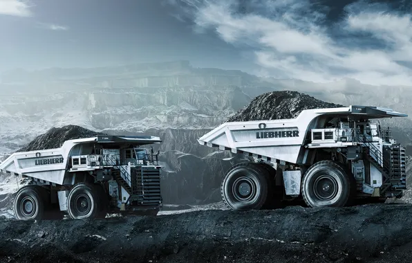 Wallpaper heavy equipment, dump truck, Liebherr T284 images for desktop ...