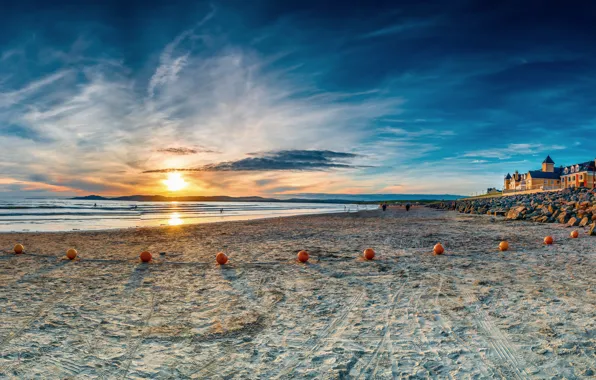 Download wallpaper Sunset, Ireland, County Donegal, Rossnowlagh ...