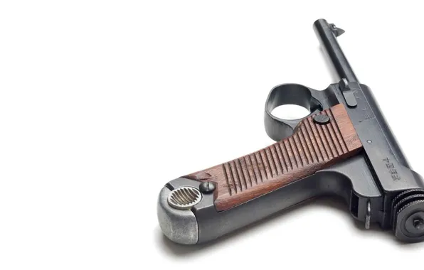 Wallpaper weapons, white background, Type 14, Nambu, Japanese gun for ...