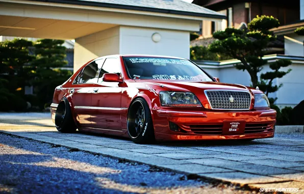 Wallpaper machine, red, tuning, Toyota, crown, Crown for mobile and ...