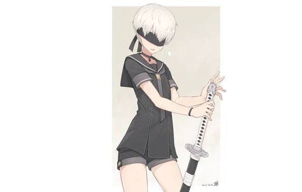 Wallpaper sword, boy, Nier Automata, YoRHa No 9 Type S for mobile and ...