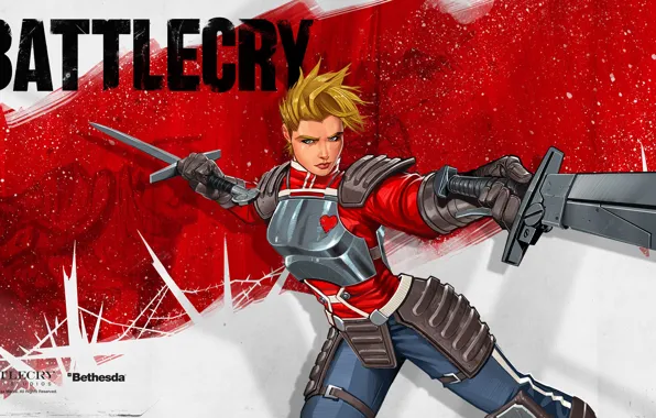 Wallpaper girl, swords, Bethesda Softworks, BATTLECRY images for desktop, section игры - download