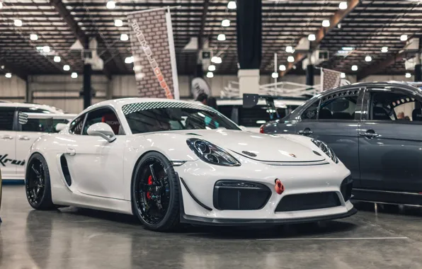 Wallpaper Porsche, Cayman, Coupe, White, Stance, StenceNation for ...