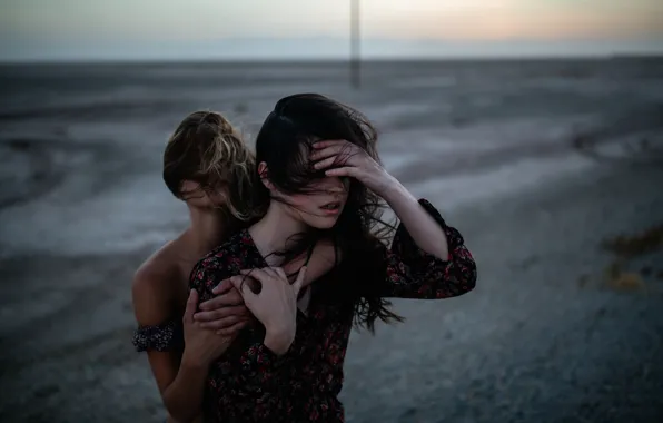 Download wallpaper the wind, two girls, Charlotte, Jesse Duke, Raluca ...